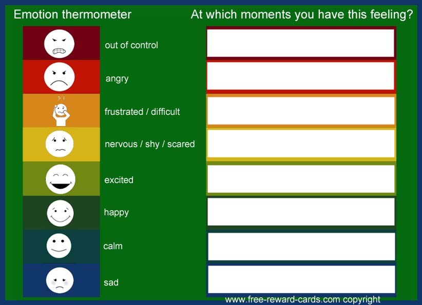 Feelings Thermometer Printable